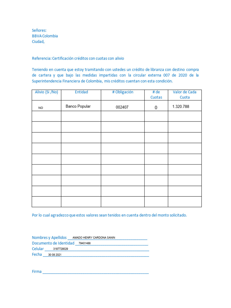 Formato Compras de Cartera Fábrica.d | PDF | Finanzas y dinero