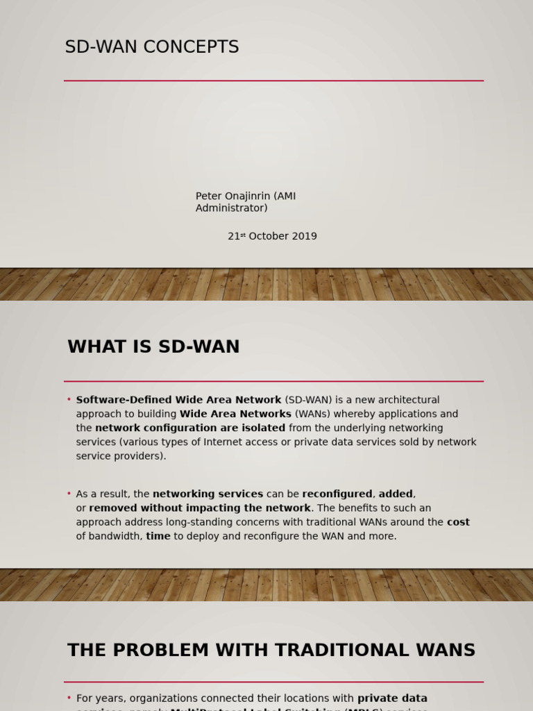 SD - WAN Presentation | PDF | Networking | Multiprotocol Label Switching