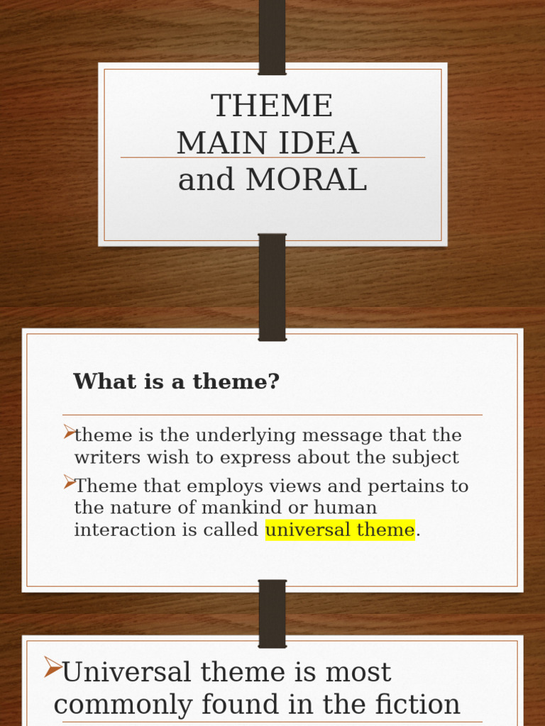 Theme, Moral, Main Idea | PDF