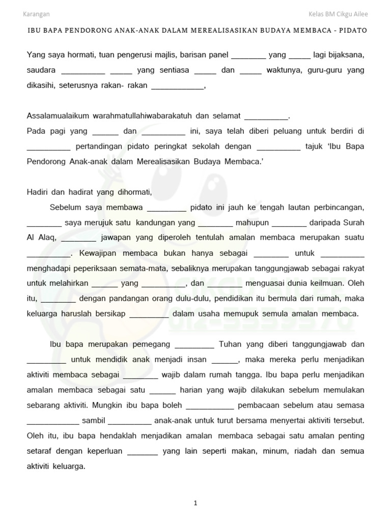 NC-IBU BAPA PENDORONG ANAK-ANAK DALAM MEREALISASIKAN BUDAYA MEMBACA ...