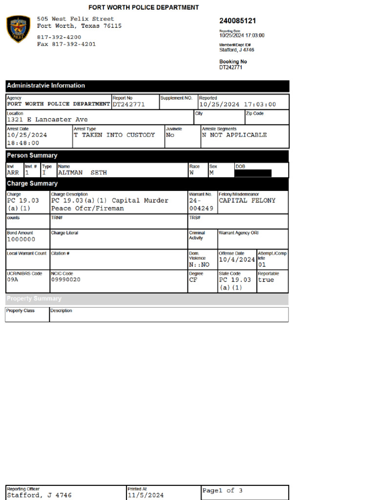 Seth Altman Arrest Records | PDF | Violence | Crimes