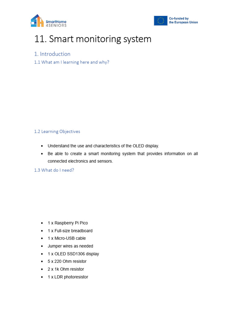 SmartHome Monitoring for Seniors | PDF | Oled | Home Automation