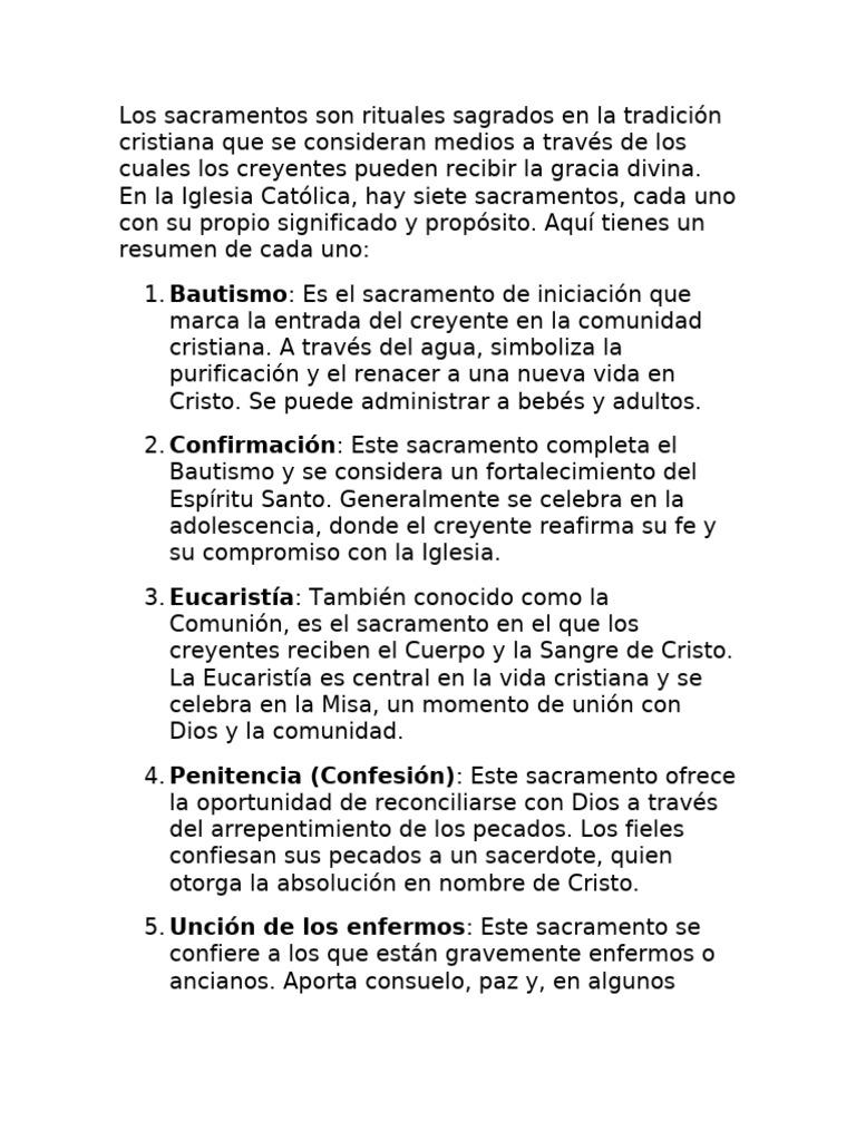 Los 7 Sacramentos Católicos Explicados | PDF | Sacramentos | Confirmación