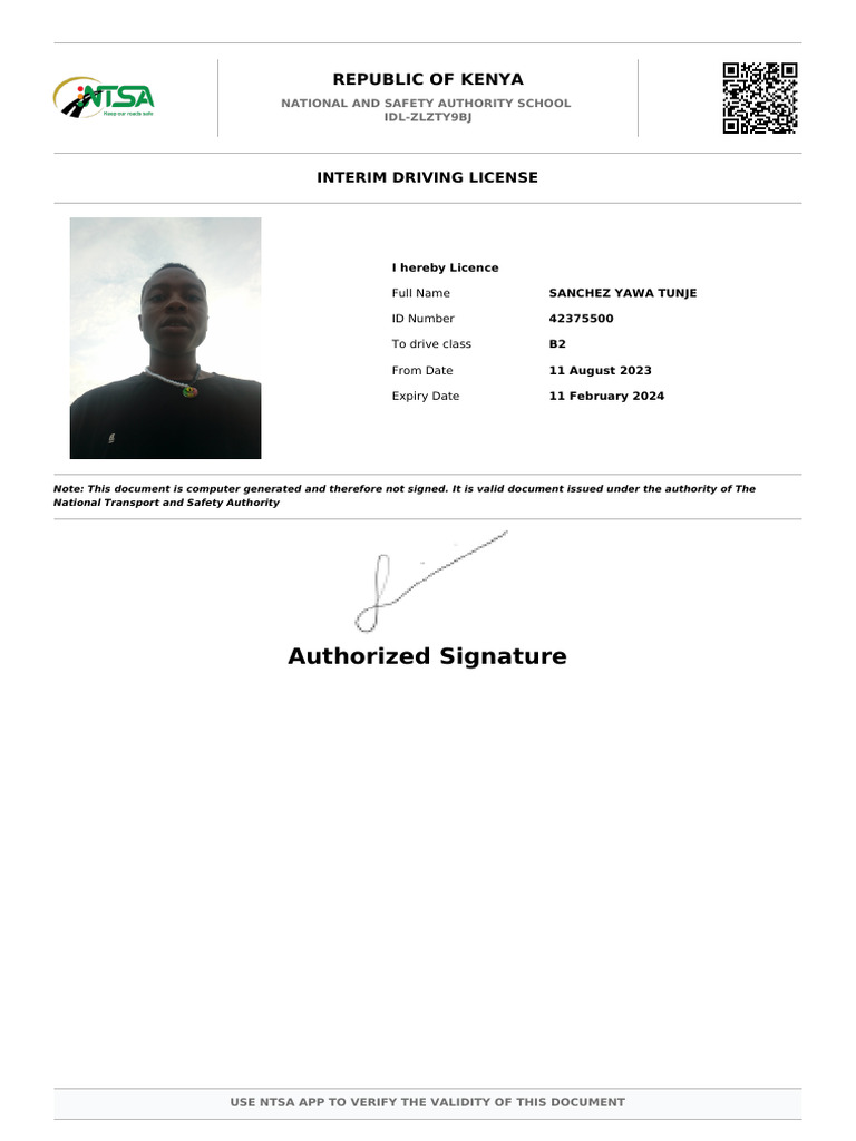 IDL-ZLZTY9BJ-Interim Driving License | PDF