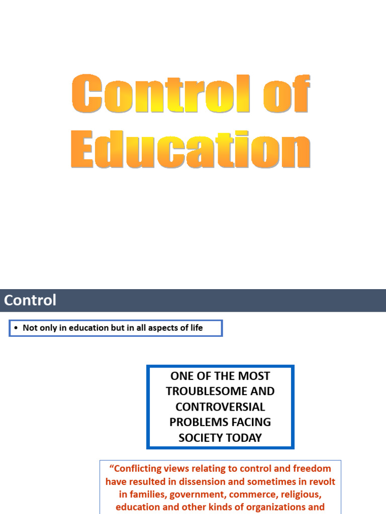 5-Control-of-Education | PDF | Political Science