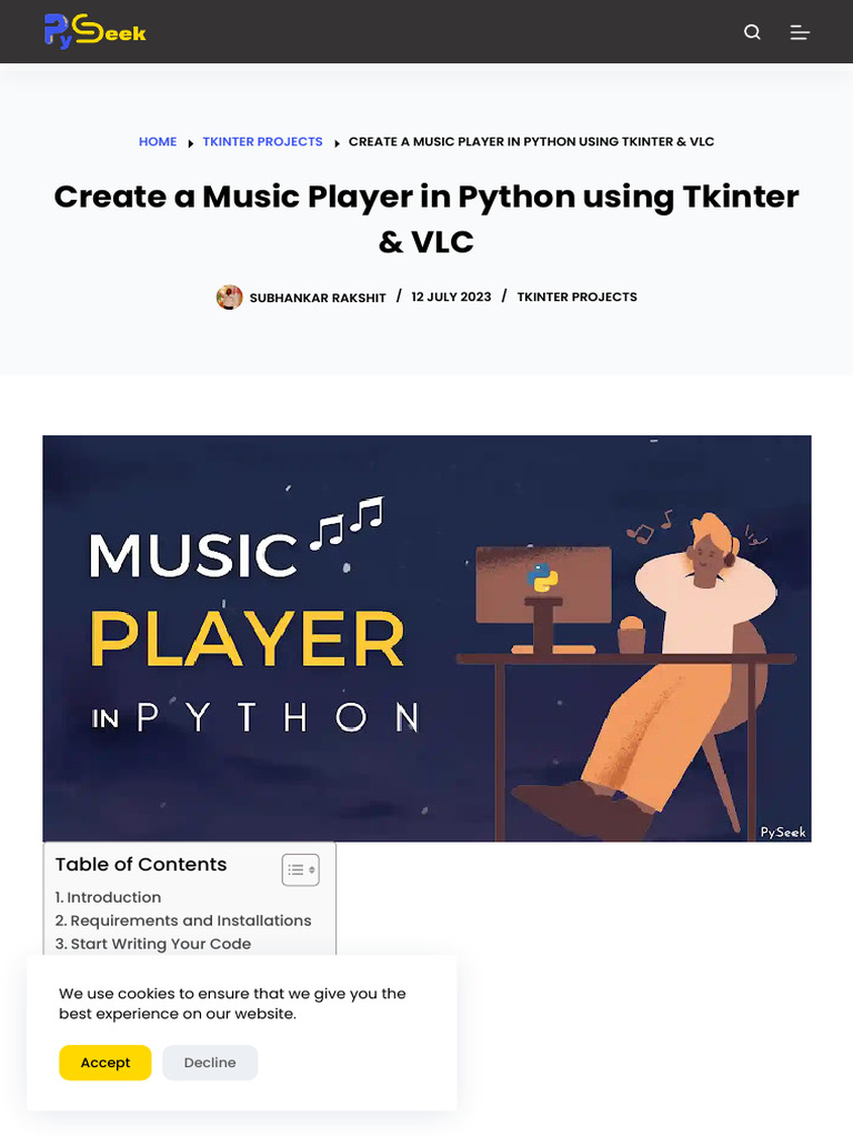 Python Tkinter VLC Music Player Guide | PDF | Python (Programming Language) | Http Cookie