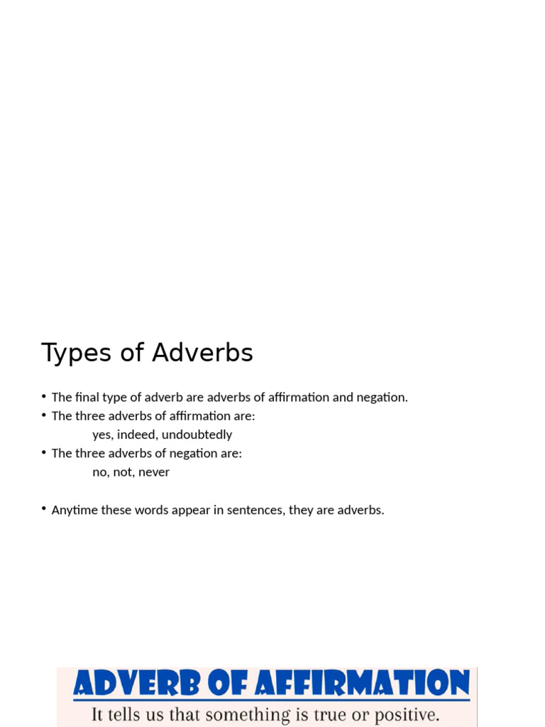 Types of Adverbs | PDF | Language Arts & Discipline