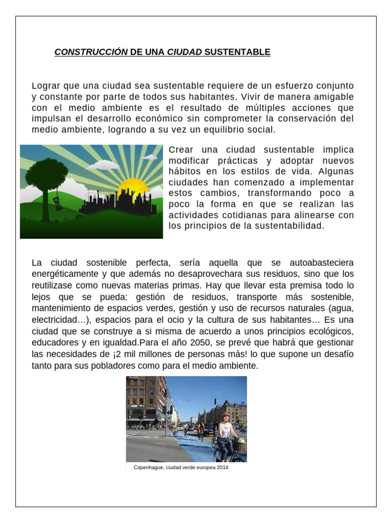 Construcción de Una Ciudad Sustentable | PDF | Sustentabilidad ...