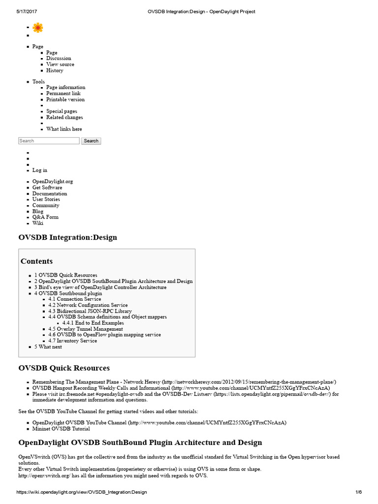 OVSDB Integration - Design - OpenDaylight Project | PDF | Library ...
