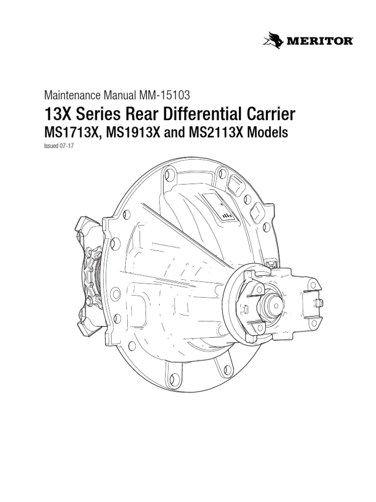 Meritor Maintenance Manual mm15103 | PDF | Axle | Gear