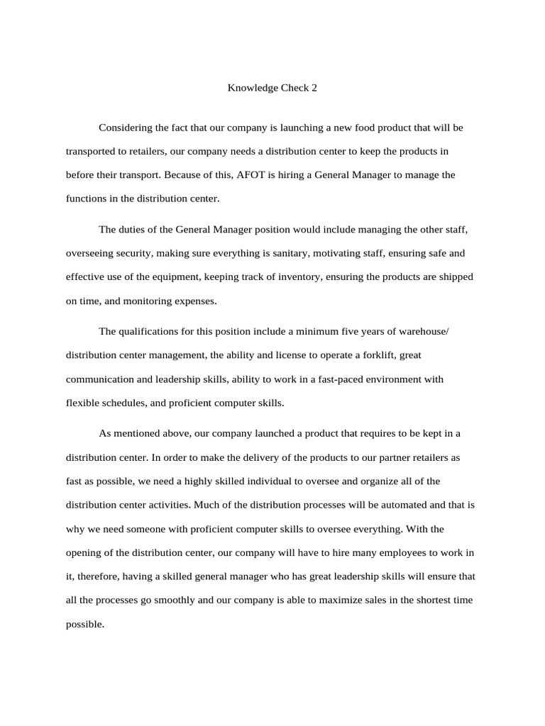 Knowledge Check 2 | PDF