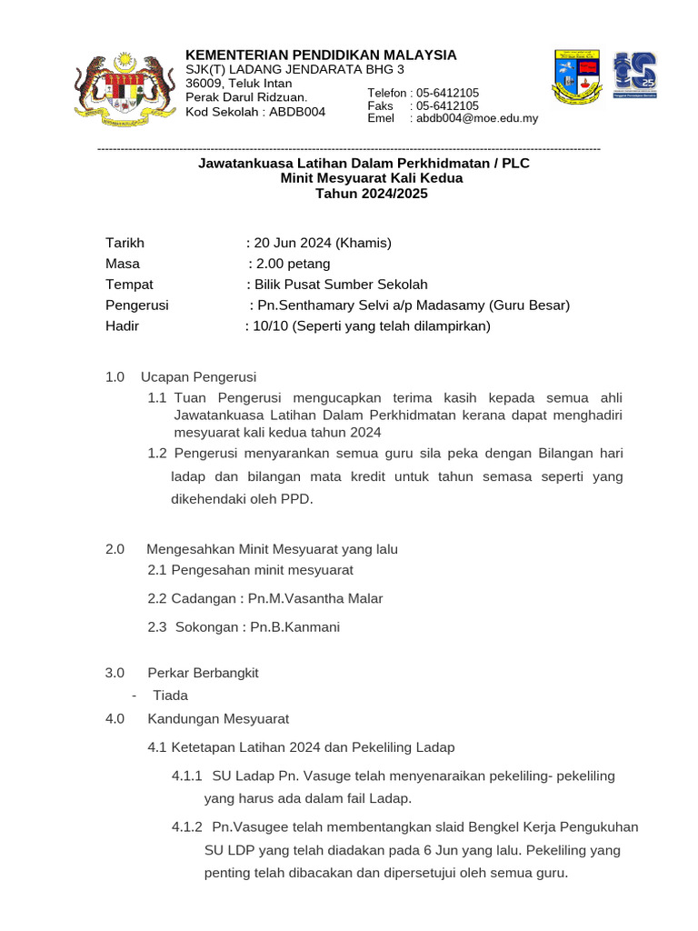 Minit Mesyuarat Ladap 2 | PDF