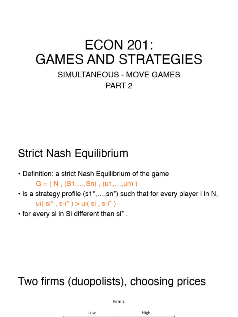 ECON 201 - Week #2 - Notes - Part 2 | PDF | Gaming | Systems Theory