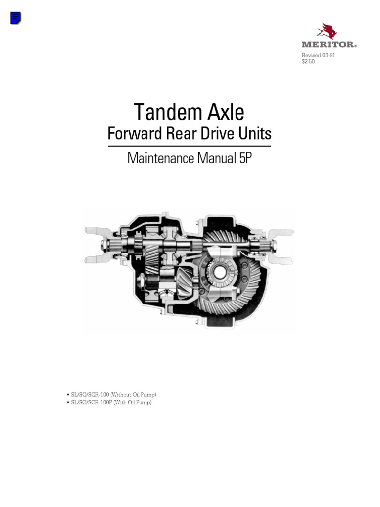 Meritor Maintenance Manual MM5P | PDF | Silicone | Axle