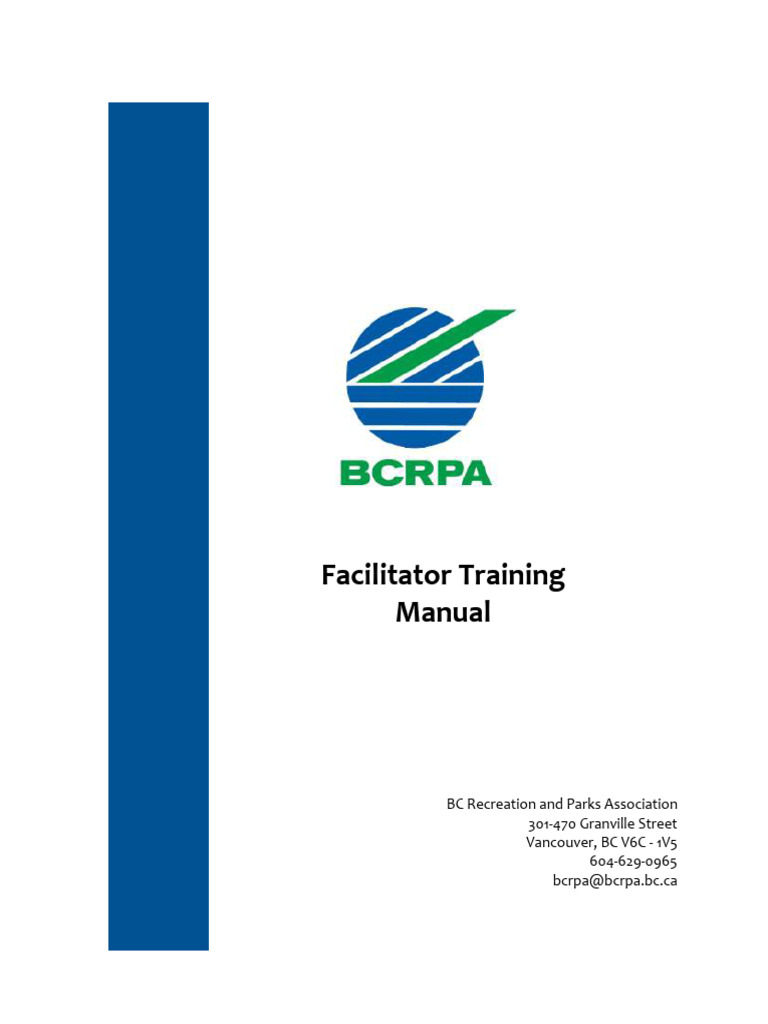 Facilitator Training Manual Author BC Recreation and Parks Association ...