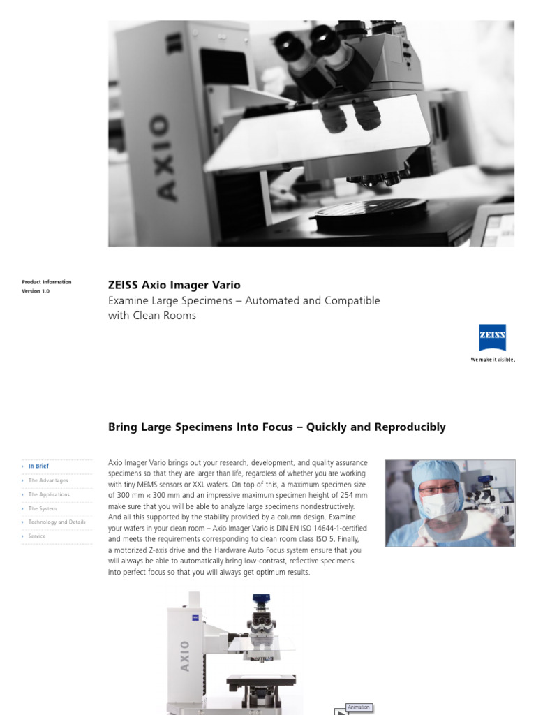 Axio Imager Vario - Rel 1.0 | PDF | Microscopy | Solar Cell