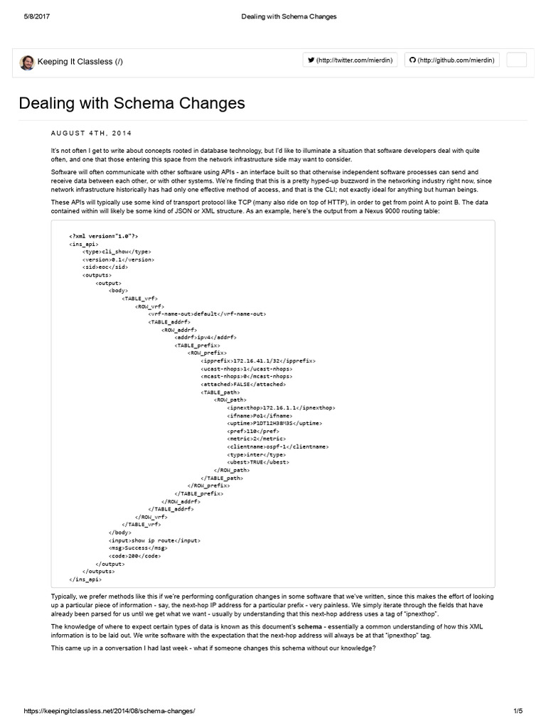 Dealing with Schema Changes | PDF | Databases | Xml Dealing with Schema Changes | PDF | Databases | Xml