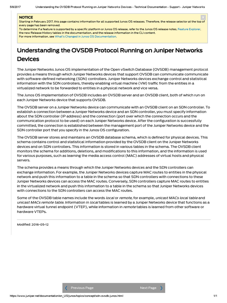Understanding The OVSDB Protocol Running On Juniper Networks Devices - Technical Documentation ...
