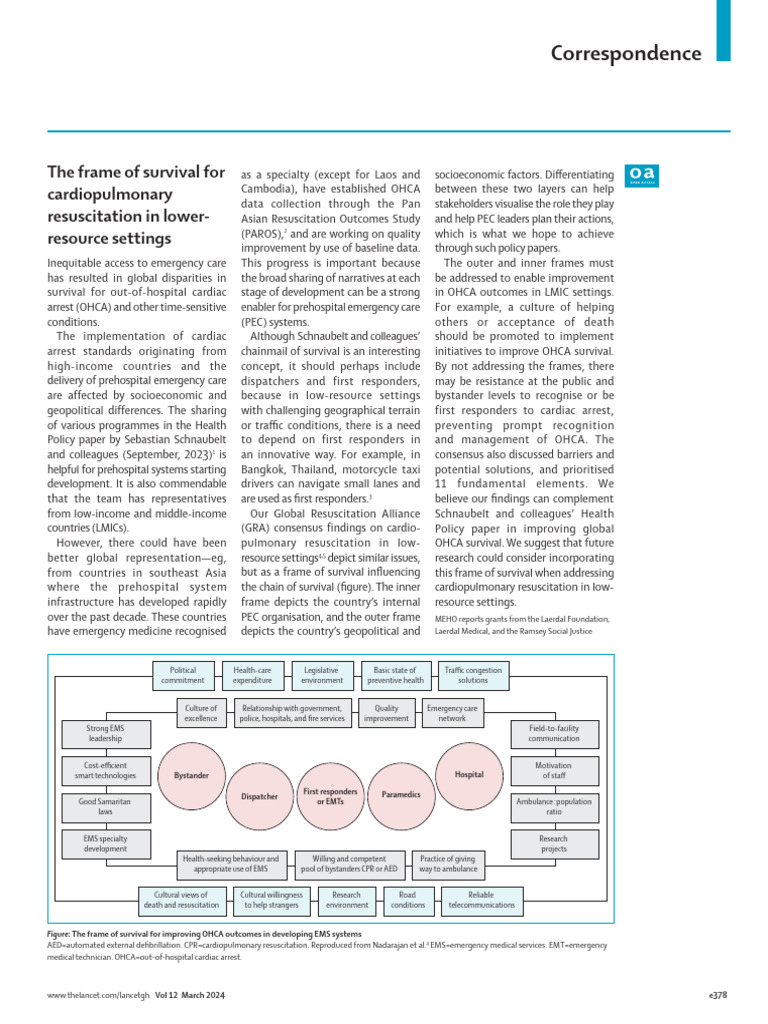 The Frame of Survival For Cardiopulmonary Resuscit | PDF ...