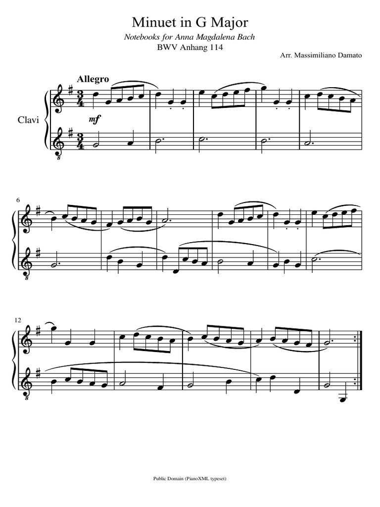 Minuet in G Major for Piano PDF | PDF