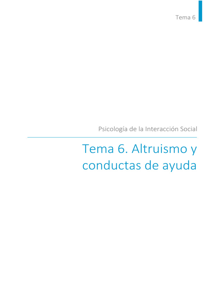 Altruismo y Conductas de Ayuda en Psicología | PDF | Altruismo | Las ...