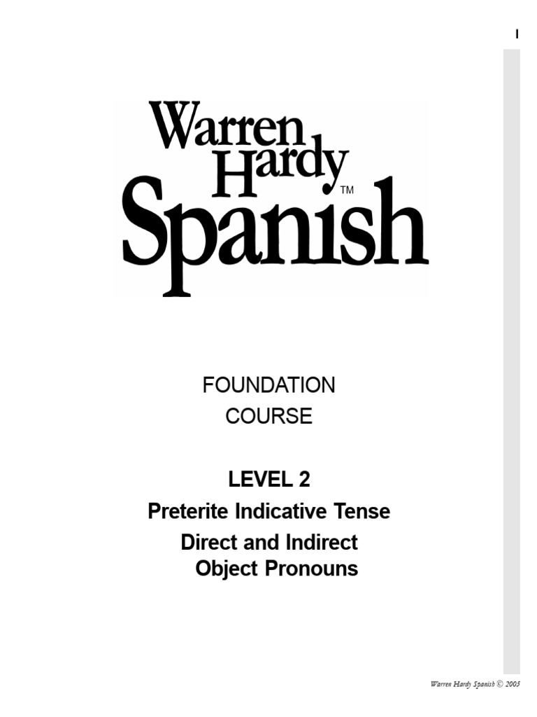 Warren Hardy 2 | PDF | Grammatical Conjugation | Spanish Language