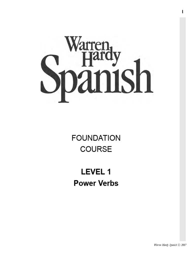Spanish Level 1: Power Verbs Guide | PDF | Grammatical Tense | Vocabulary