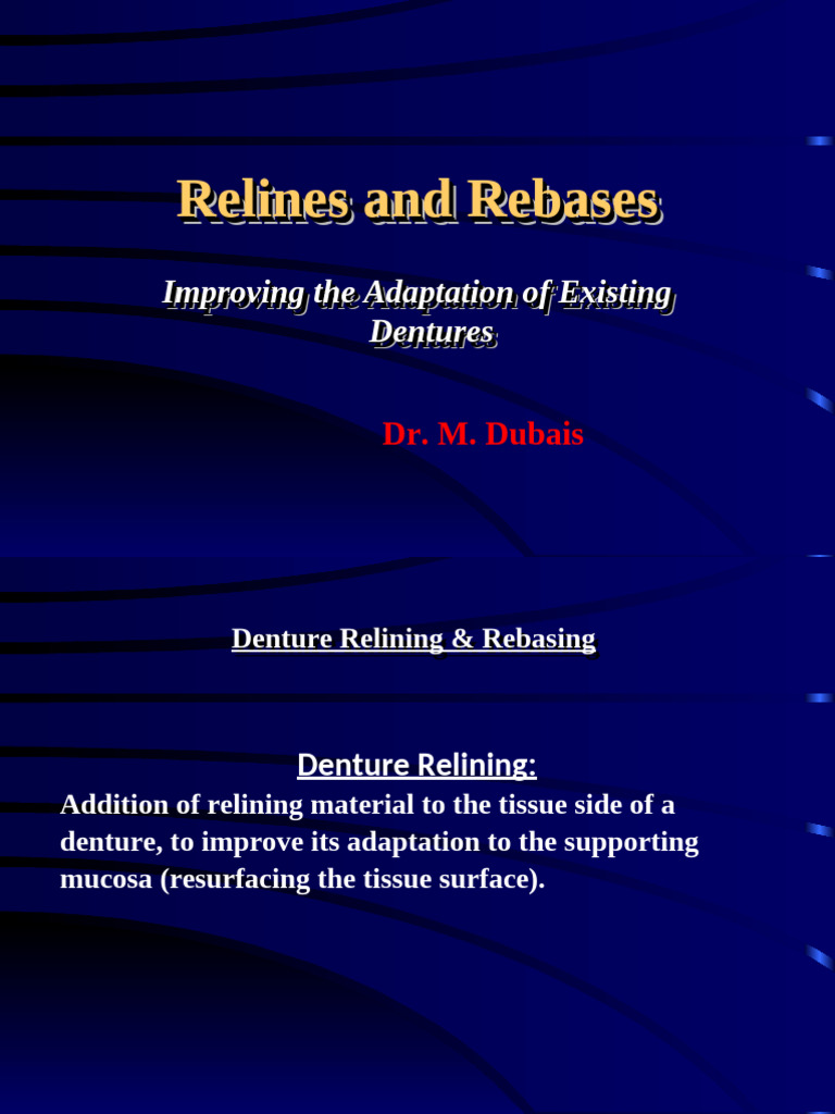 Relining CD-RPD 6 | PDF | Dentures | Dentistry Branches