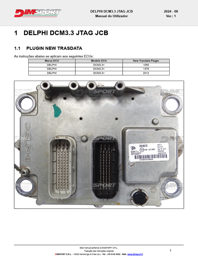 NT Delphi DCM3.3 Jtag JCB 2070 | PDF