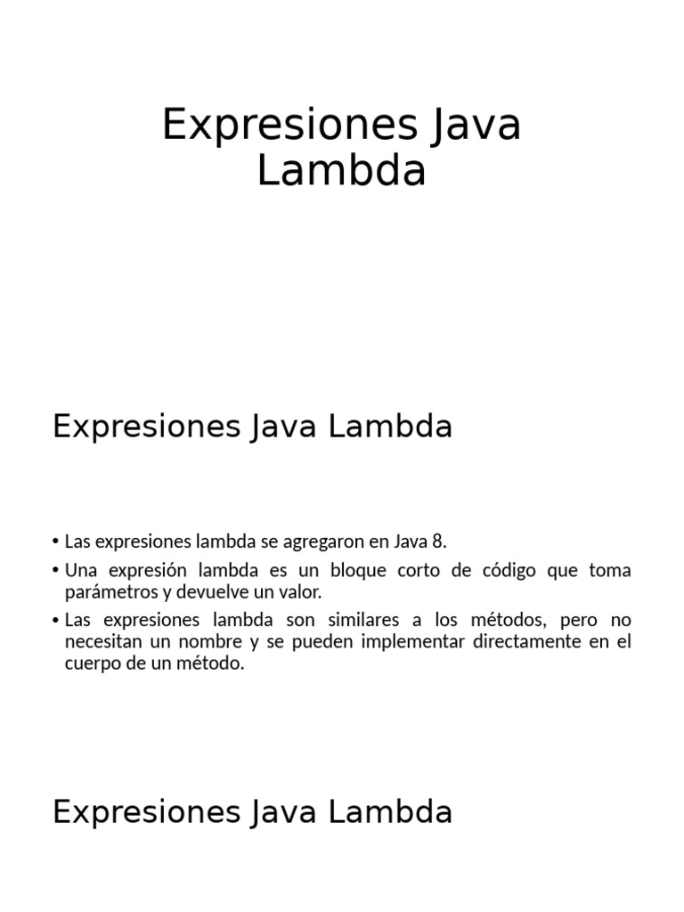 Lambda | PDF | Función anónima | Java (lenguaje de programación)