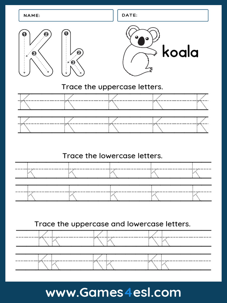 Letter Worksheets Letter K 3 | PDF