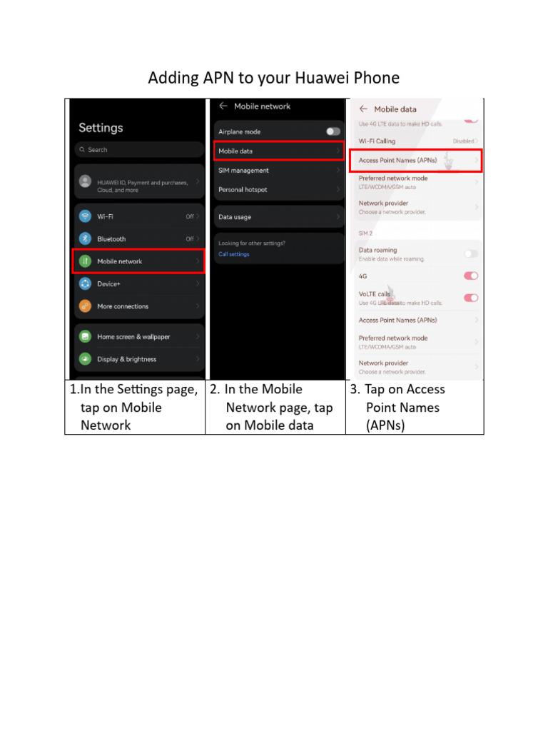 Adding APN To Your Huawei Phone | PDF | Computers