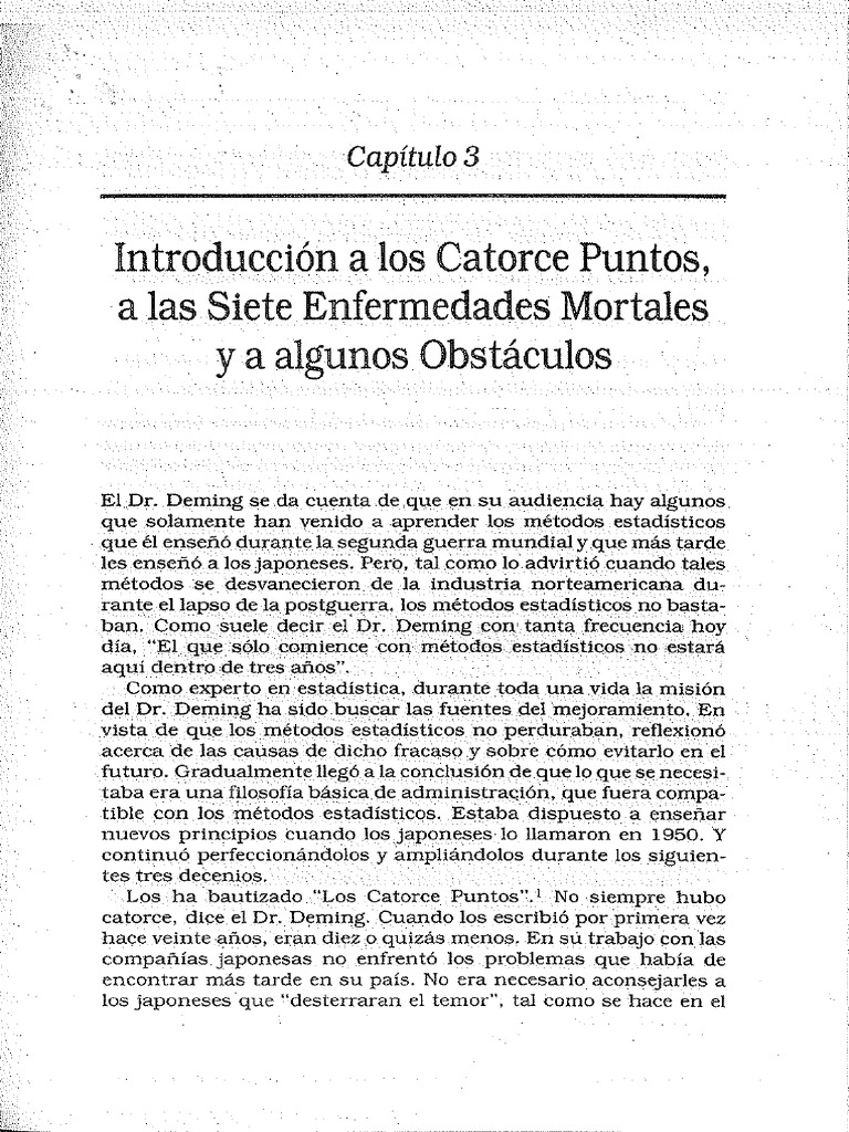 Capitulo 3 Introduccion A Los 14 Puntos, A Las 7 Enfermedades Mortales y Algunos Obstaculos | PDF