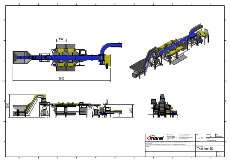 Marel Seattle 3D Trial Line Drawing | PDF | Office Equipment | Office Work