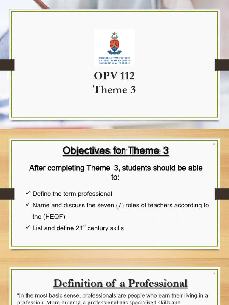 OPV 112 - Theme 3 Slides | PDF | Learning | Educational Assessment
