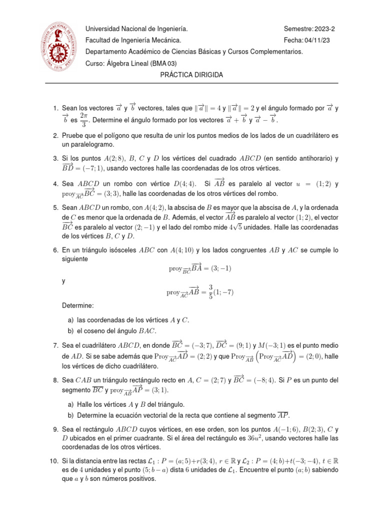Lista de Ejercicios 6 | PDF | Triángulo | Rectángulo