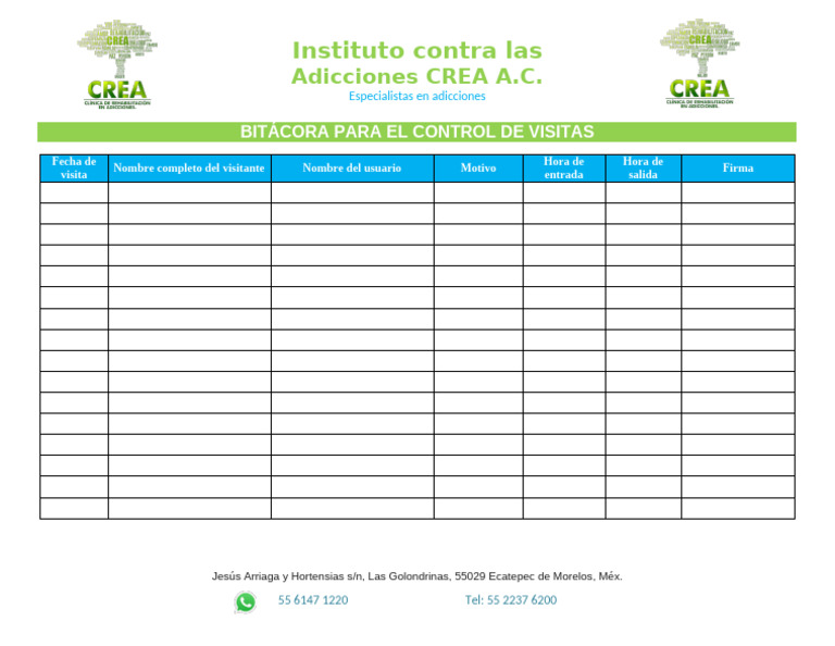 Bitácora para El Control de Visitas | PDF