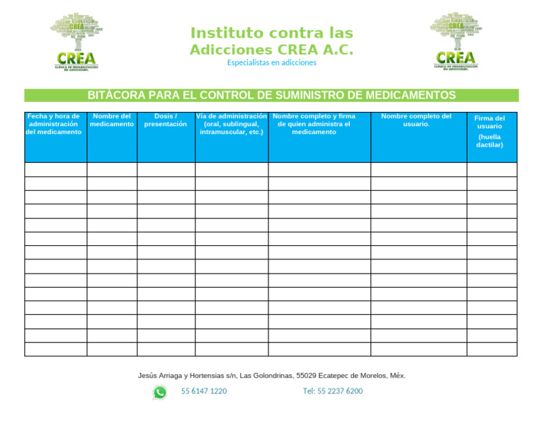 Bitácora de Control de Medicamentos | PDF