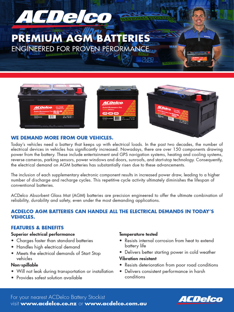 !ACDelco - AGM Batteries (Sell Sheet) Jul 23 | PDF | Rechargeable ...