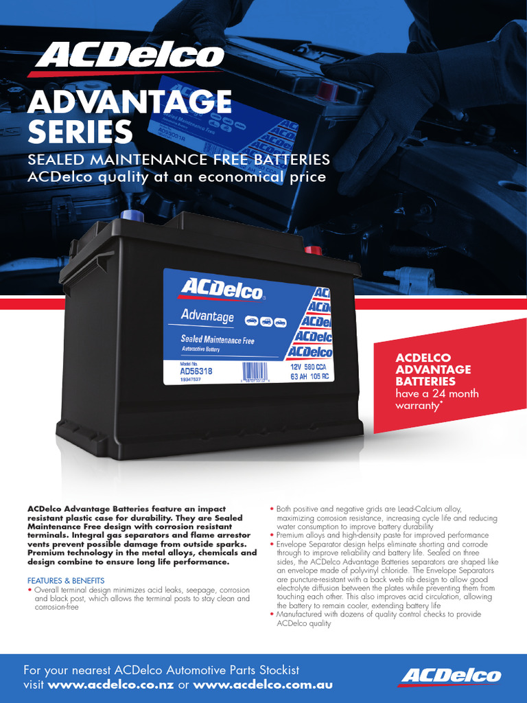 ACDelco Advantage Battery Overview | PDF | Corrosion | Materials