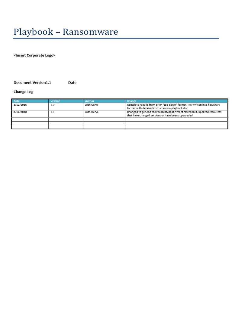 Ransomware Response Playbook Flowchart | PDF | Ransomware | Computer ...