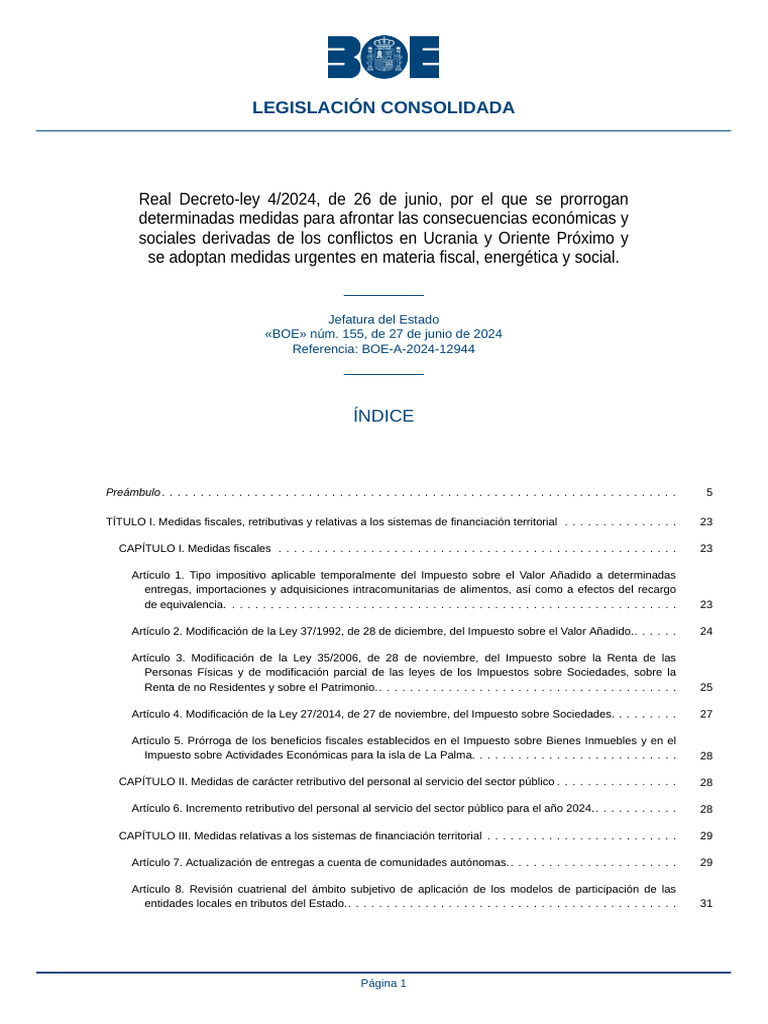 BOE A 2024 12944 Consolidado | PDF | Impuestos | Inflación