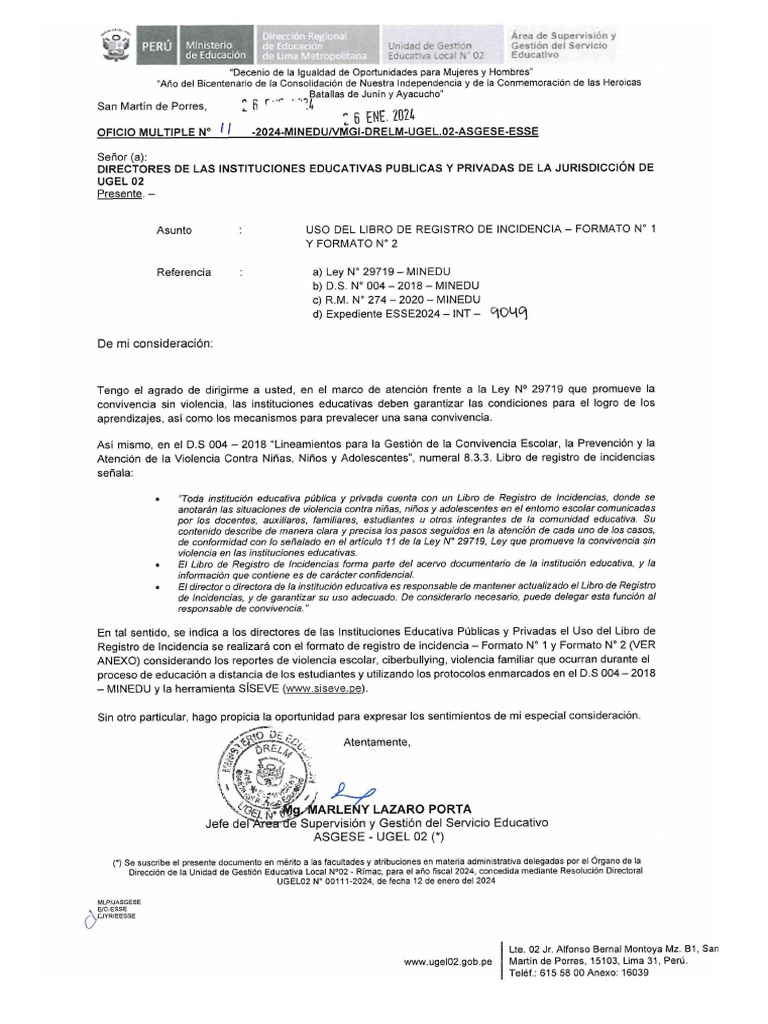 Libro de Incidencias | PDF