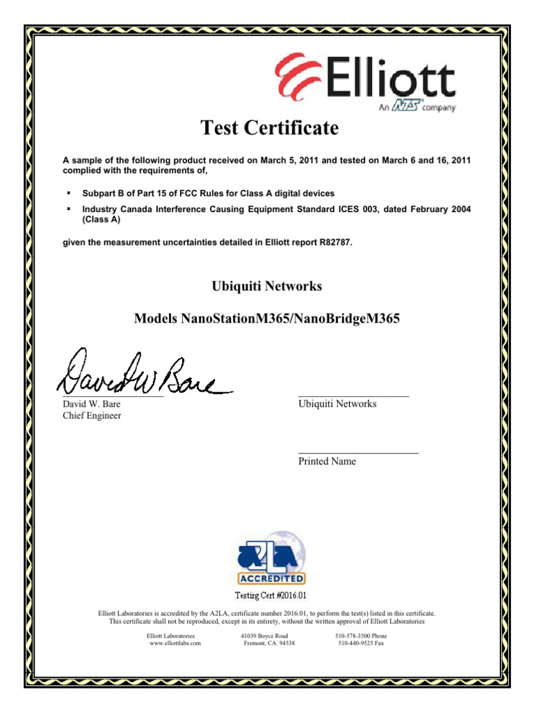 Test Certificate - Ubiquiti Networks | PDF | Antenna (Radio ...
