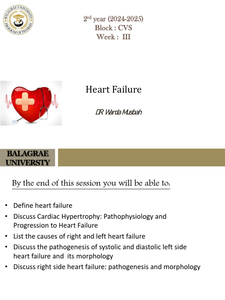 Heart Failur - 2024-2025 | PDF | Heart | Heart Failure