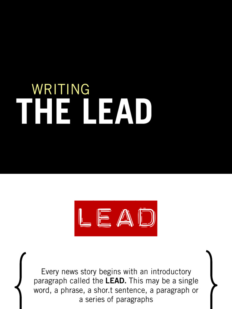 ENG9 - T2 - Writing Lead Paragraphs (Conventional Lead) | PDF | Travel