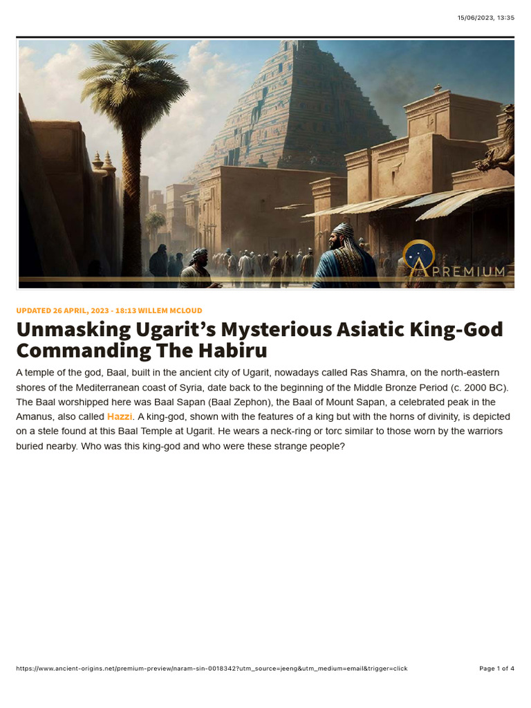 Ancient Canaanite King-God Mystery | PDF | Canaan | Deities