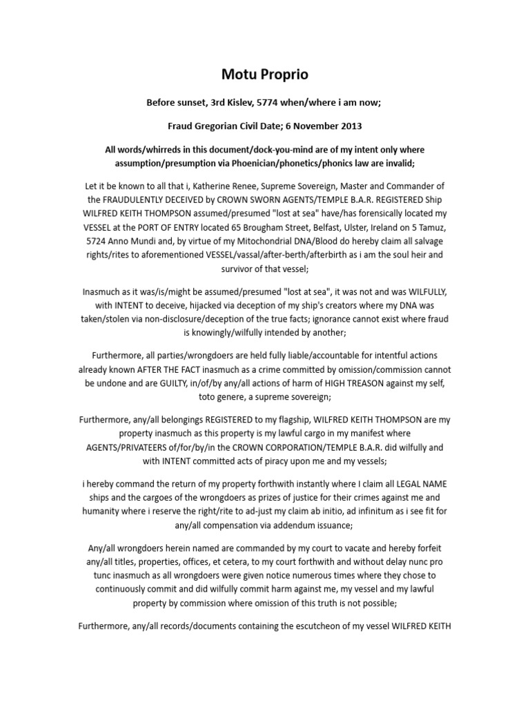 02 - Motu Proprio Katherine Renee1 | PDF | Crimes | Crime & Violence