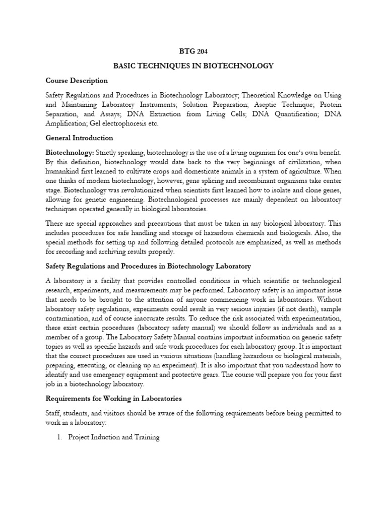 BTG 204 Lecture Note 1 - 104629 | PDF | Mixture | Mass Concentration (Chemistry)