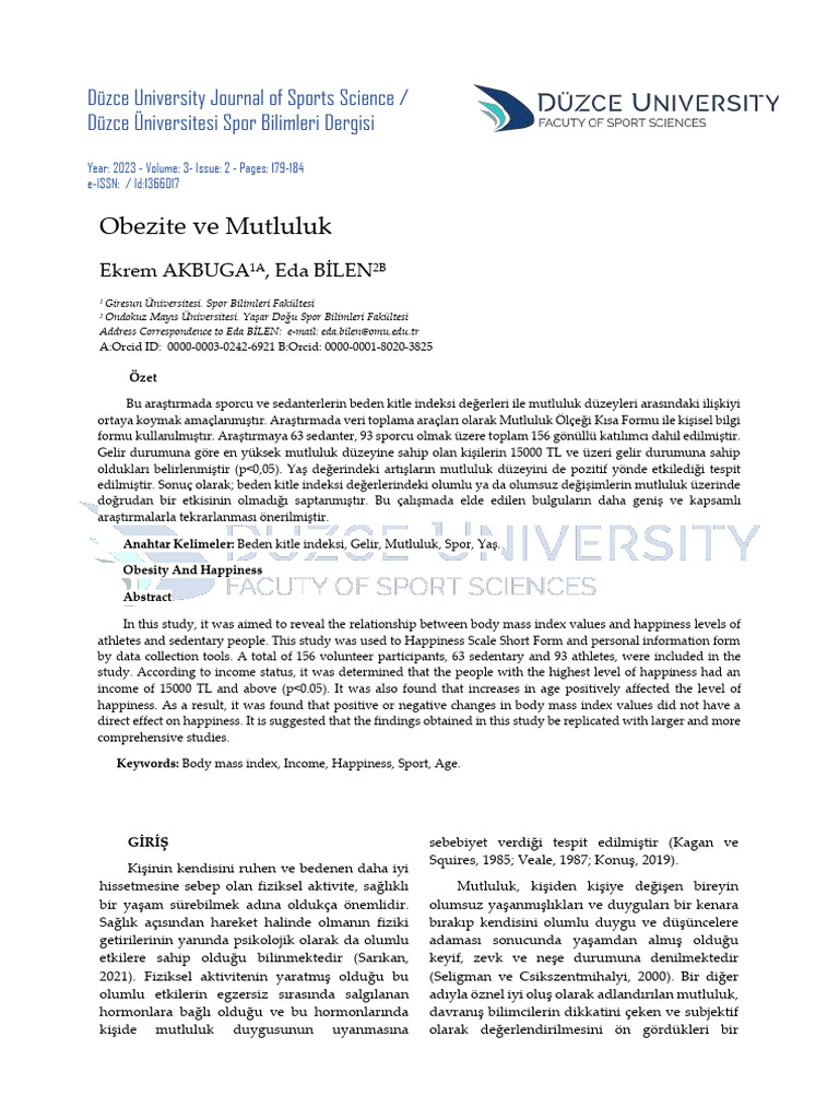 Obezite Ve Mutluluk ( | PDF